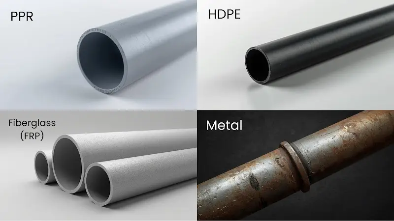 Best Pipe Material for Seawater: PPR vs HDPE vs Fiberglass | DESO Group